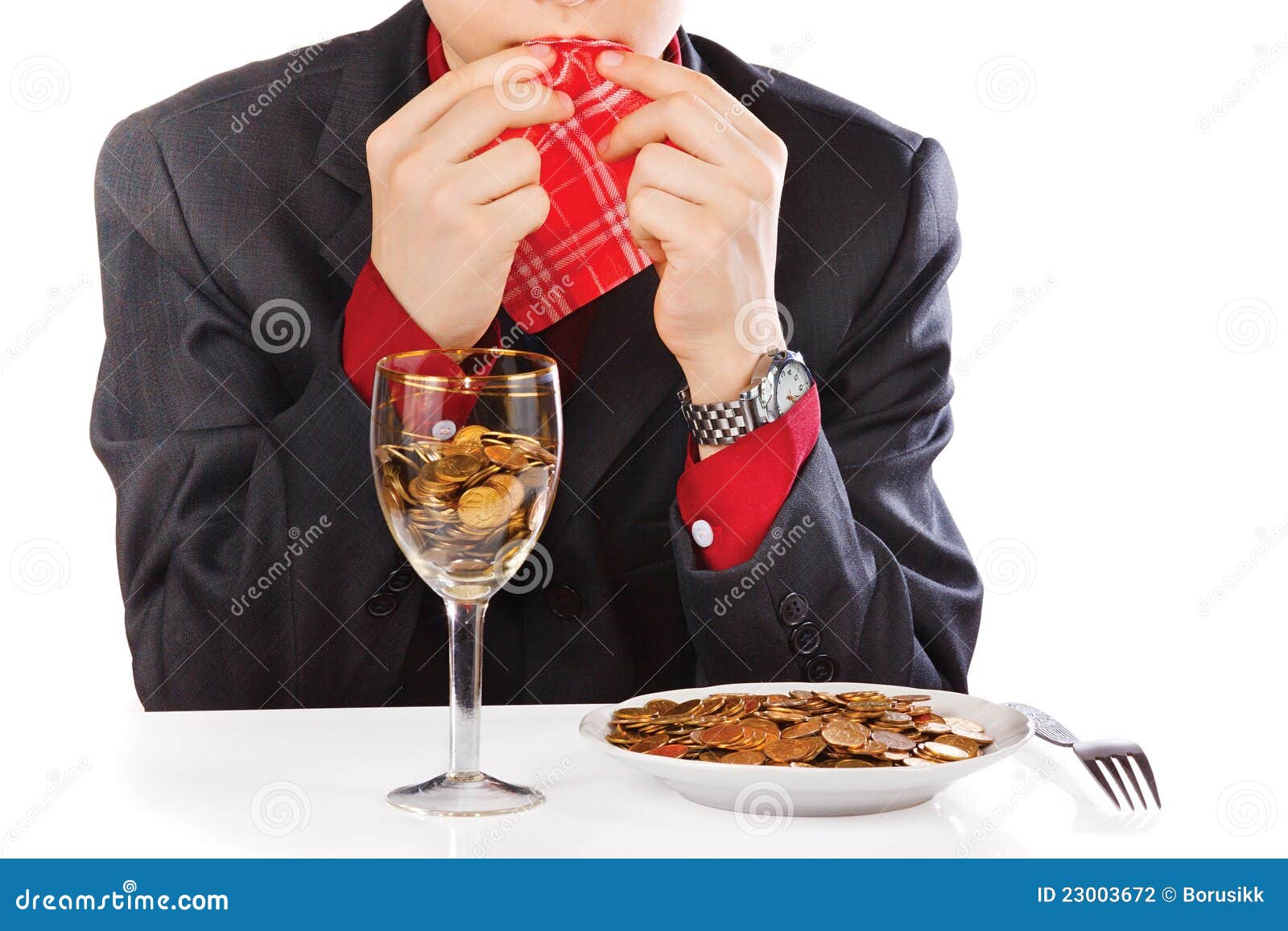 Businessman eating money stock photo. Image of inflation - 23003672