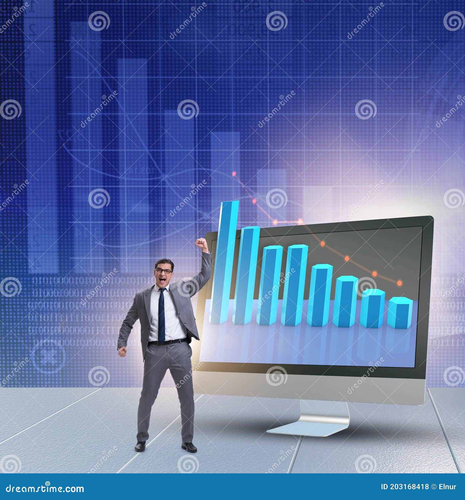 Businessman in Economic Forecasting Concept with Charts Stock Photo ...