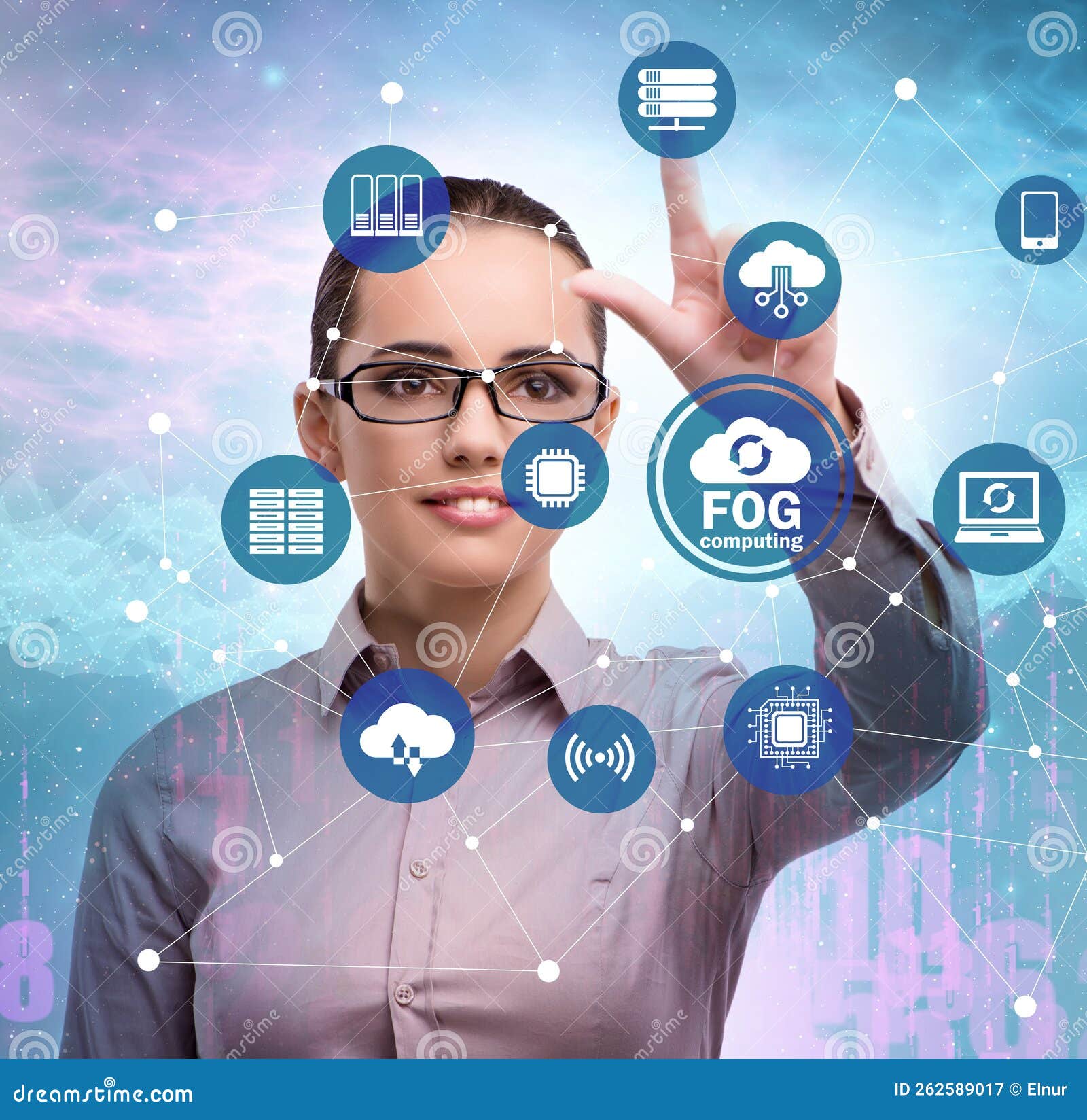 Businessman in Edge and Fog Computing Concept Stock Image - Image of ...