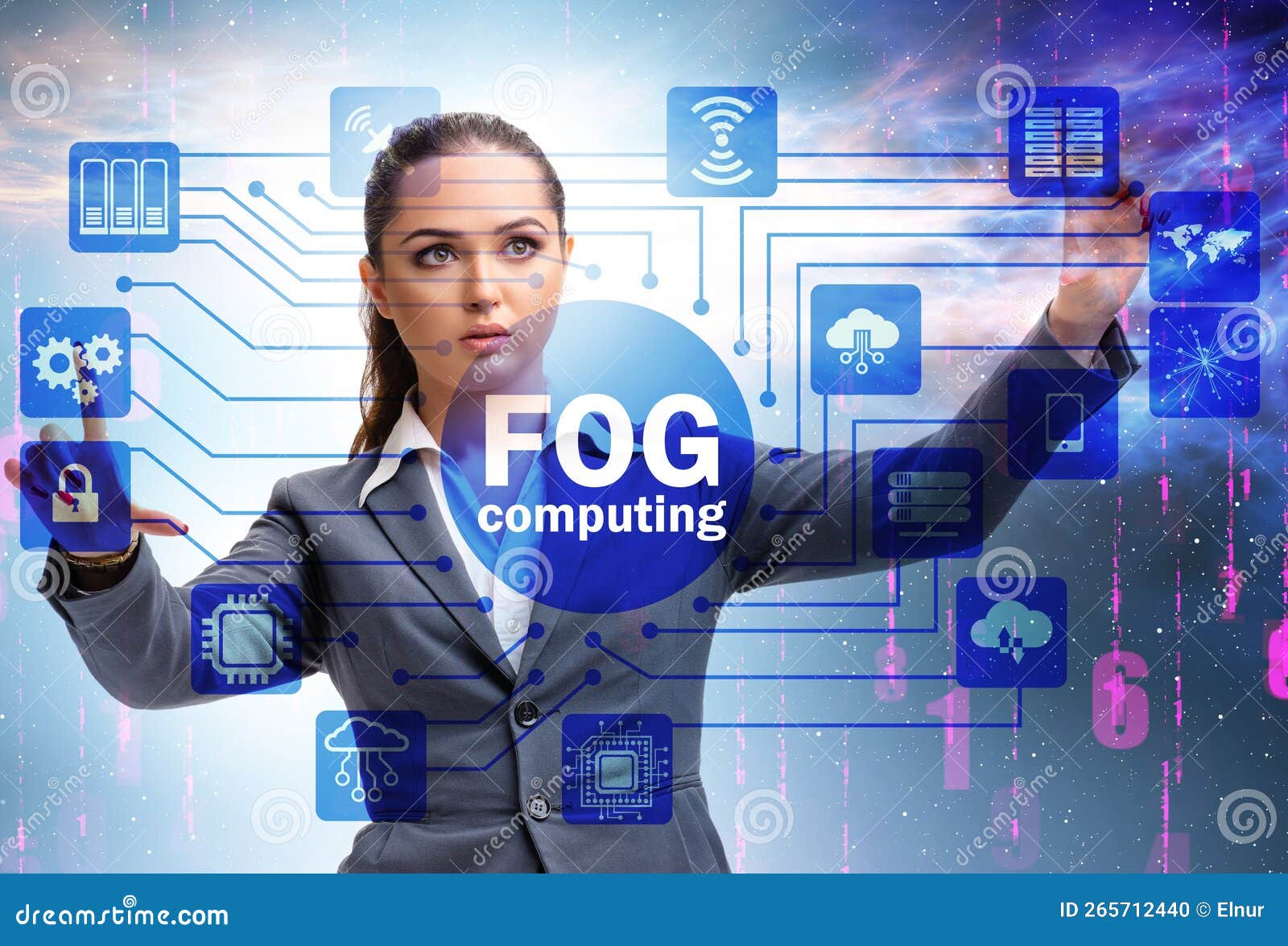 Businessman in Edge and Fog Computing Concept Stock Photo - Image of ...