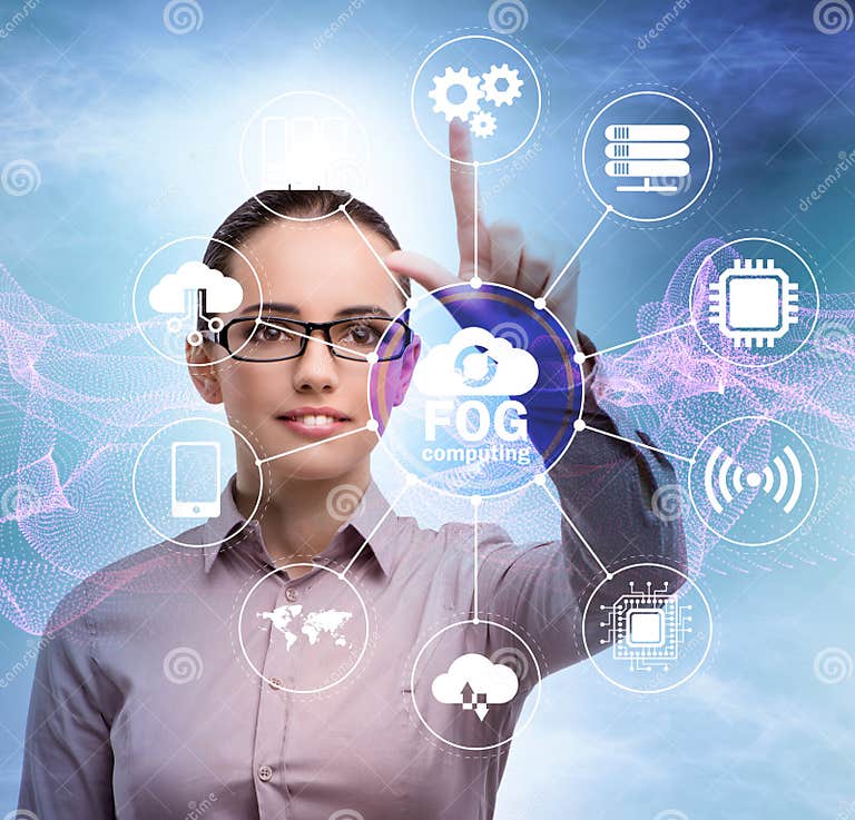 Businessman in Edge and Fog Computing Concept Stock Illustration ...