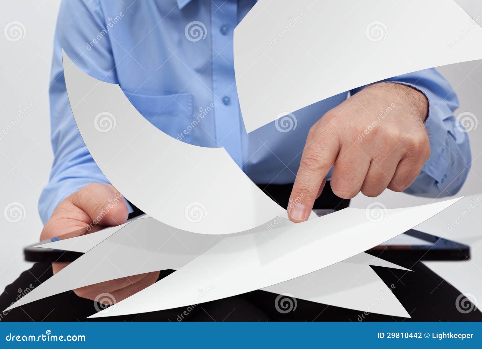 Businessman Editing Electronic Documents Concept Stock Photo - Image of ...