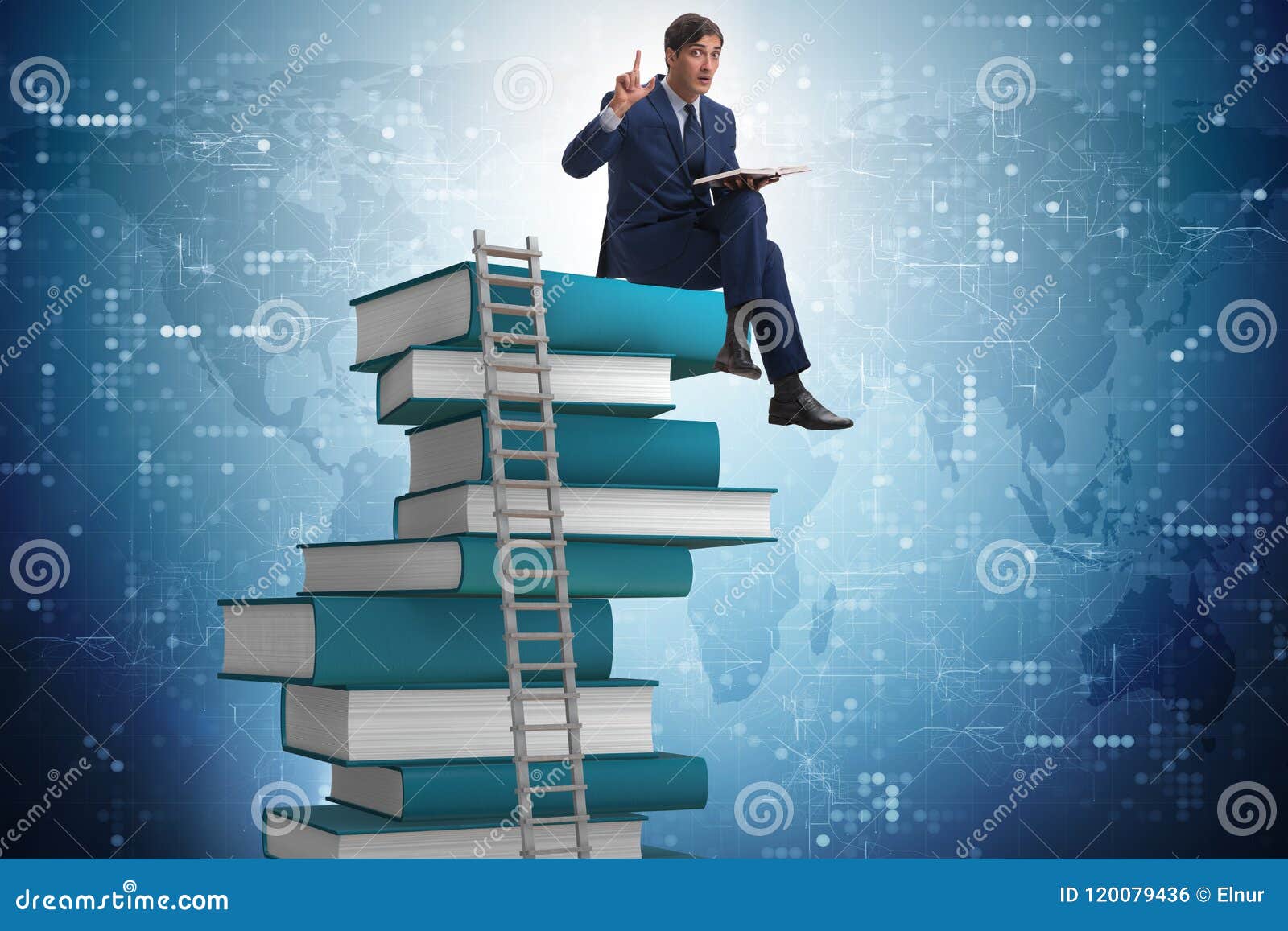 The Businessman in Education and Learning Concept Stock Photo - Image ...