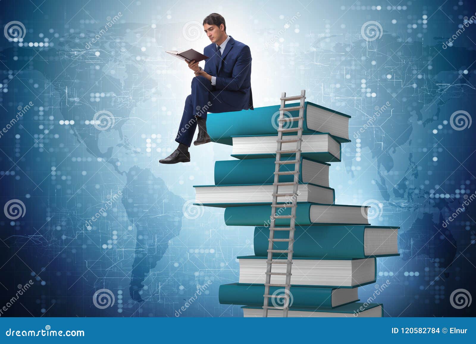 The Businessman in Education and Learning Concept Stock Photo - Image ...