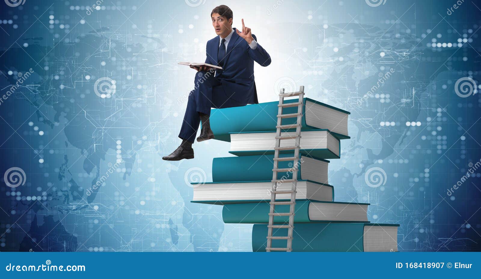 Businessman in Education and Learning Concept Stock Image - Image of ...