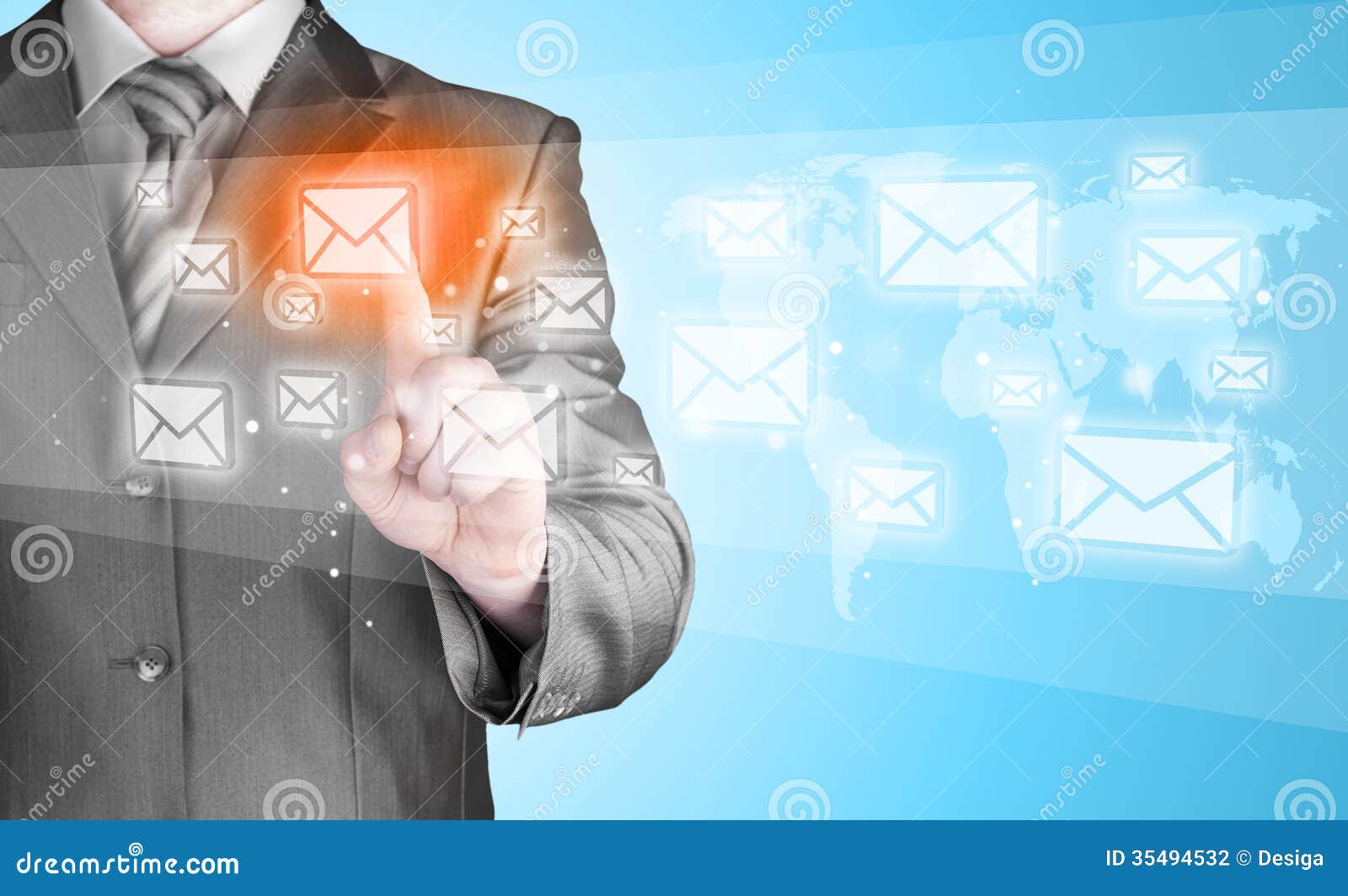 Businessman email concept stock photo. Image of idea - 35494532