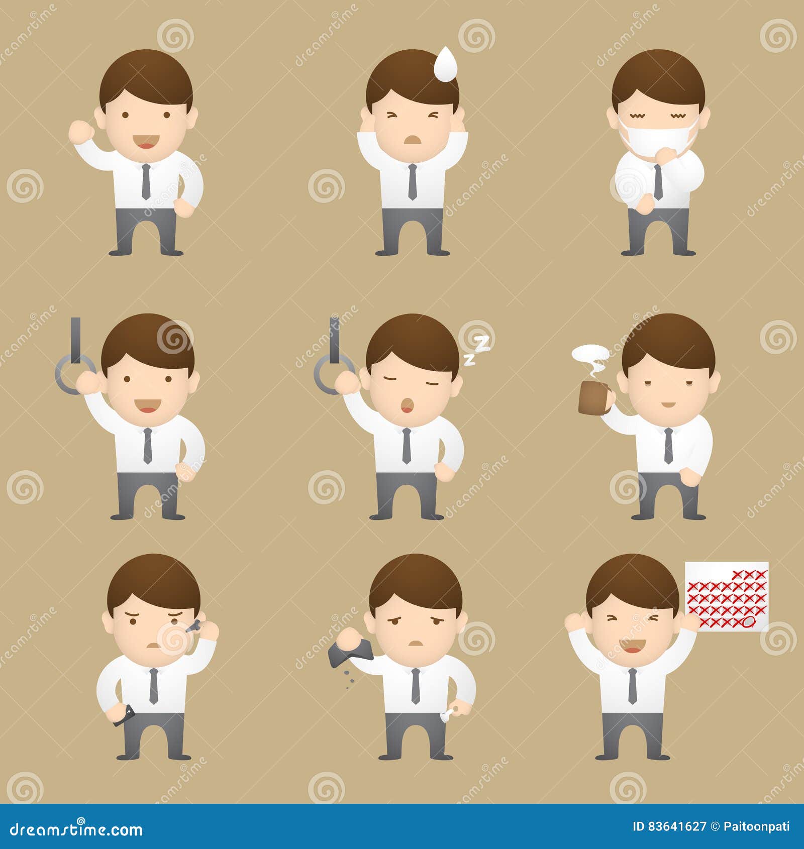 Businessman Emotions Illustration Stock Vector - Illustration of people ...