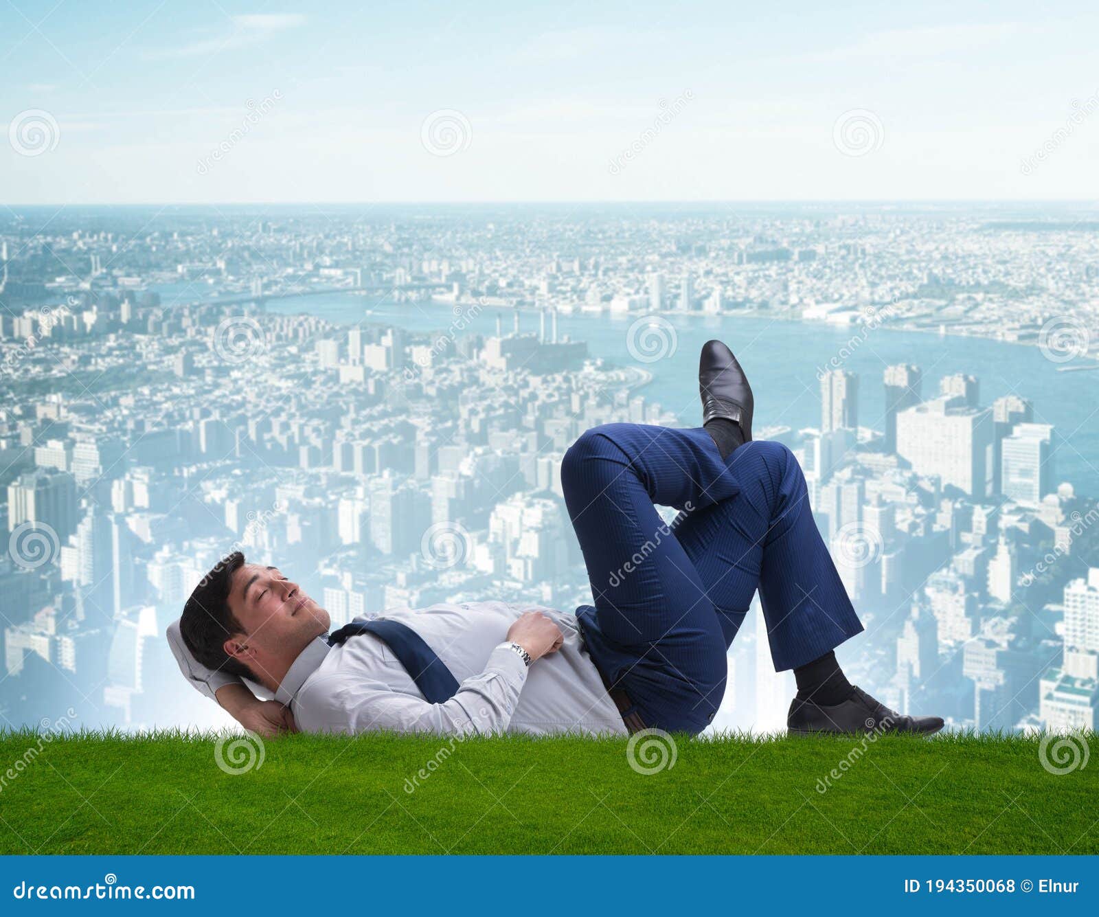 Businessman Employee Enjoying Time Off Work Stock Photo - Image of ...