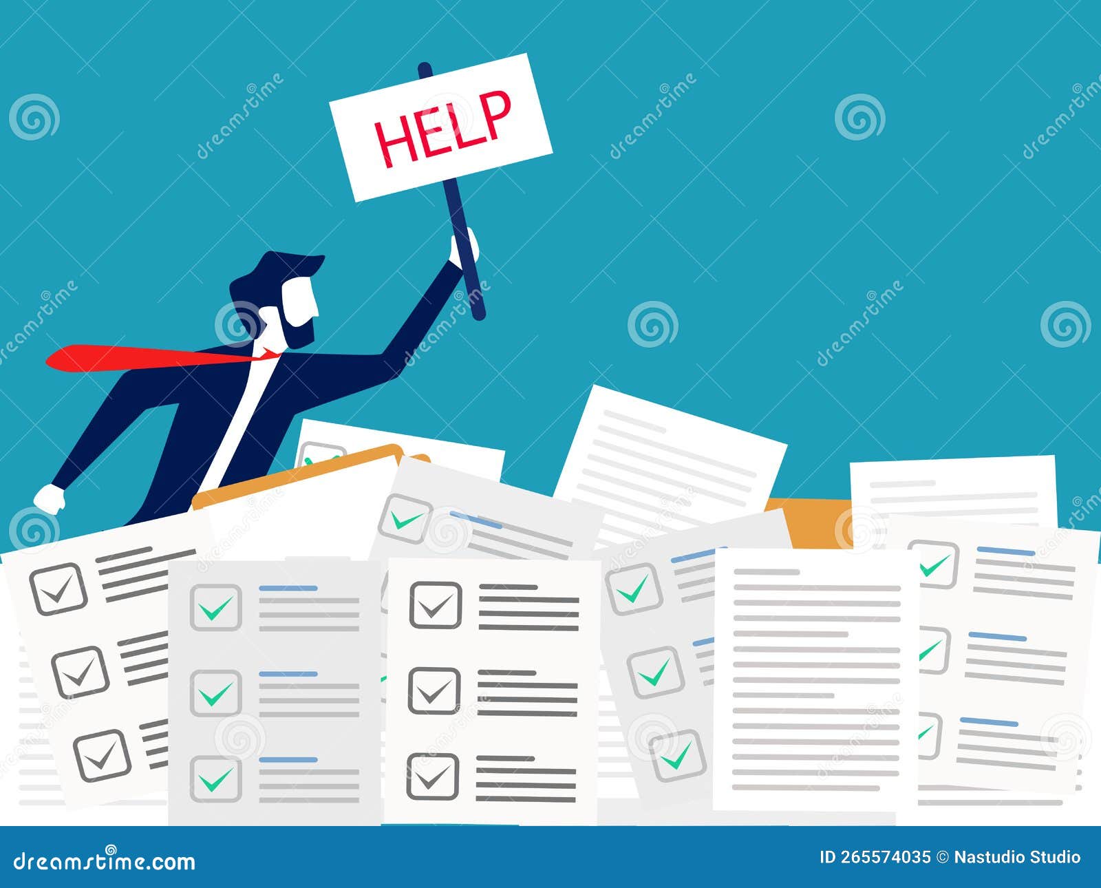 Businessman Employees in Paperwork Need Help. Hard Work and Busy ...