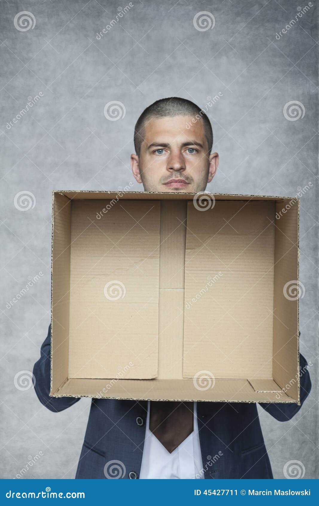 Businessman with an Empty Box Stock Image - Image of aspirations ...