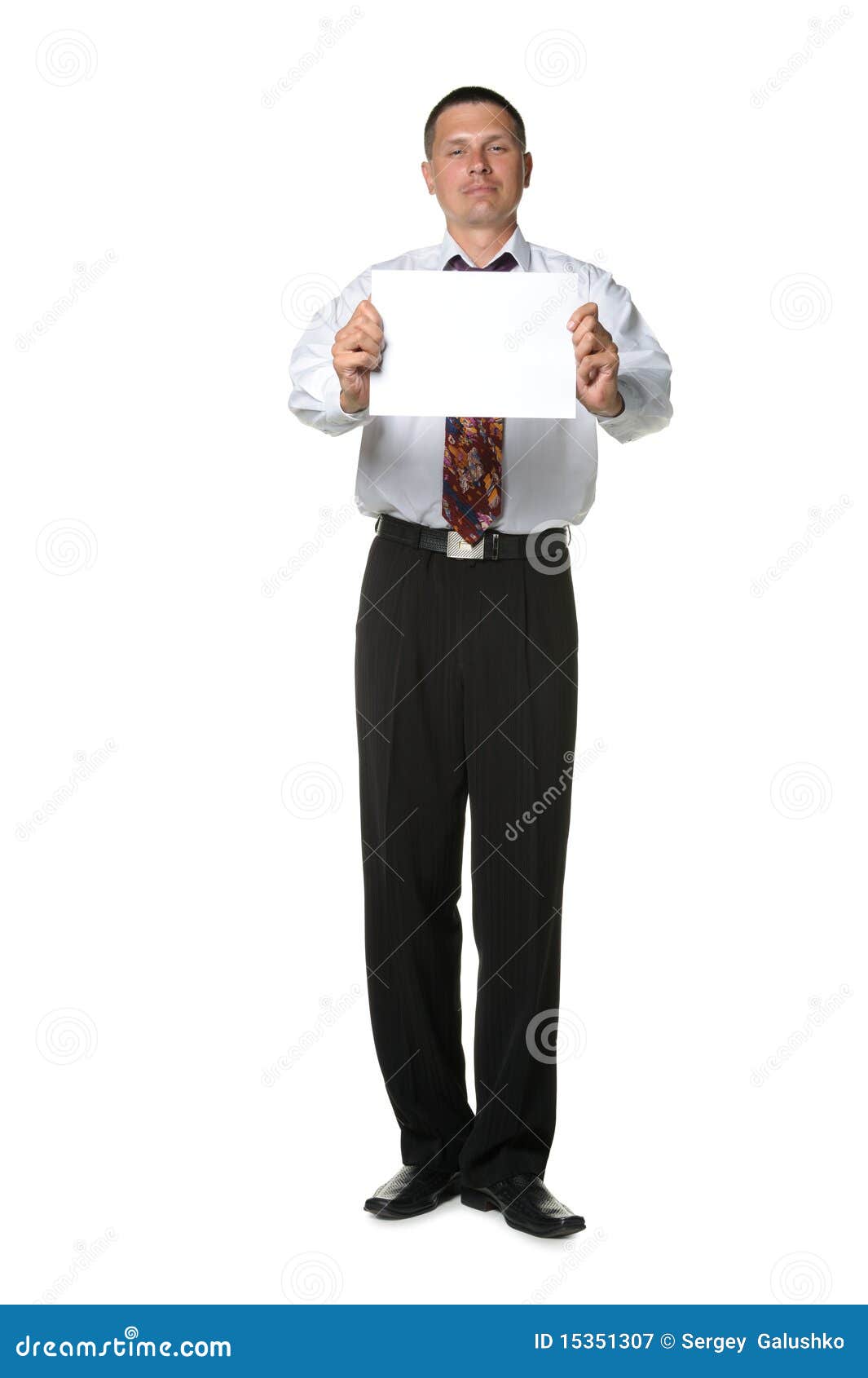 The Businessman with the Empty Form of a Paper Stock Image - Image of ...