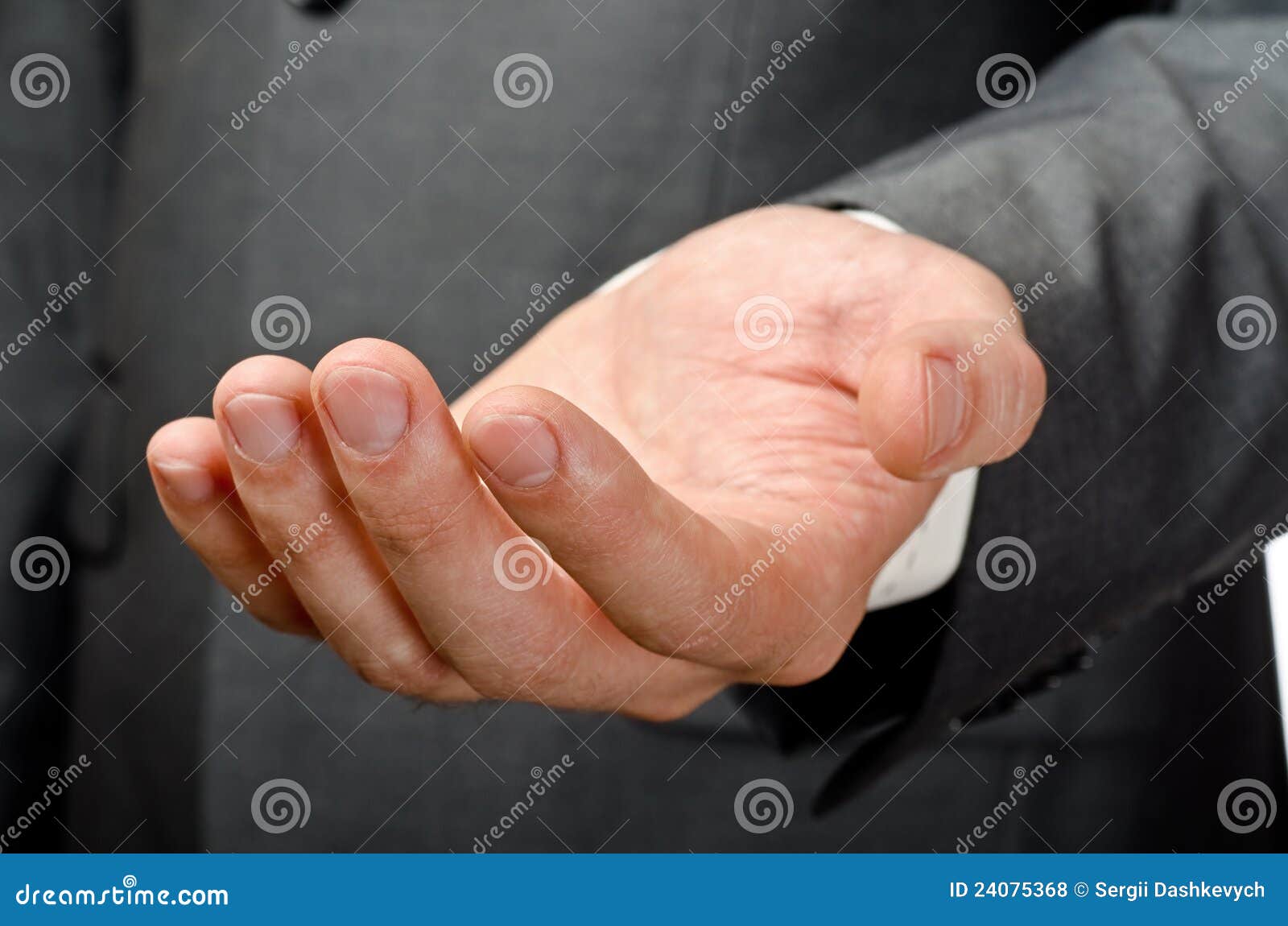 Businessman Empty Open Hand Stock Photo - Image of helping, carrying ...