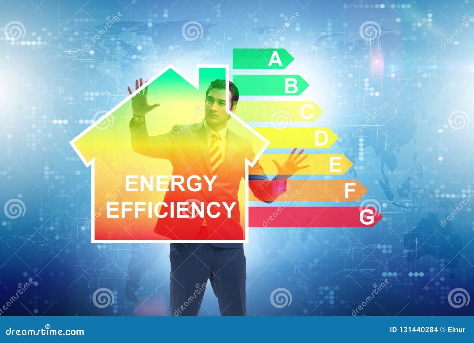 The Businessman in Energy Efficiency Concept Stock Photo - Image of ...