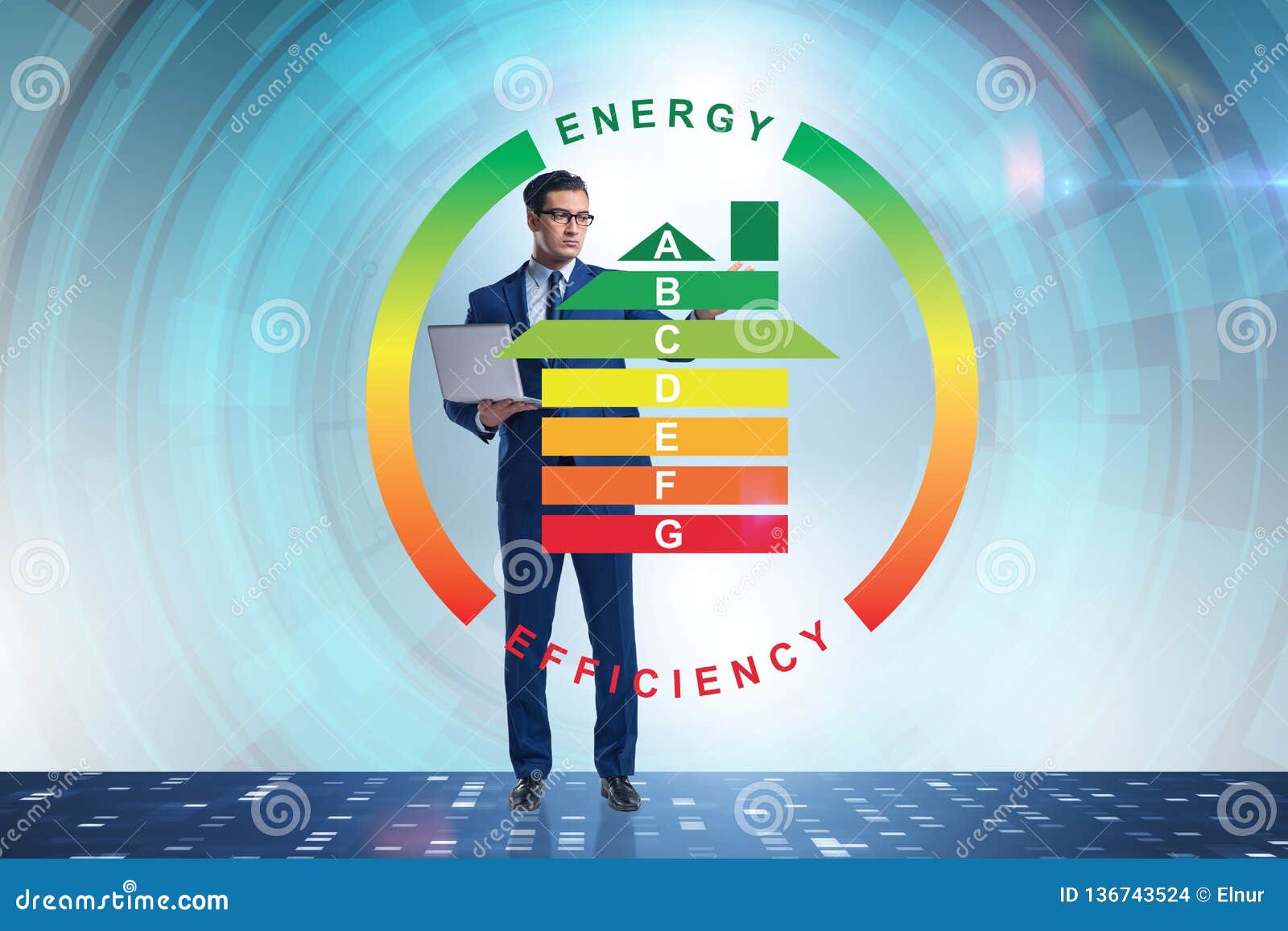 The Businessman in Energy Efficiency Concept Stock Photo - Image of ...
