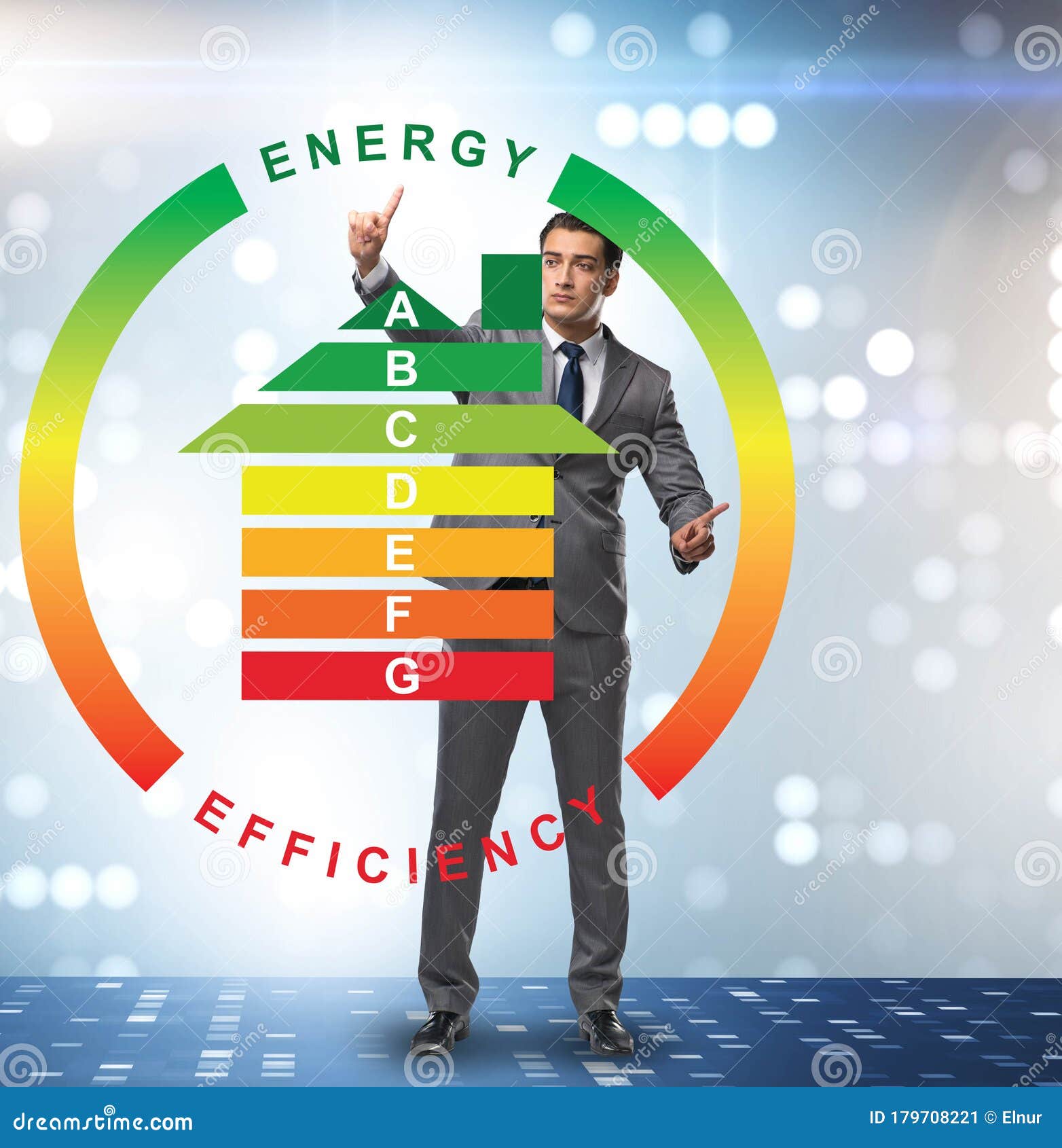 Businessman in Energy Efficiency Concept Stock Image - Image of ...
