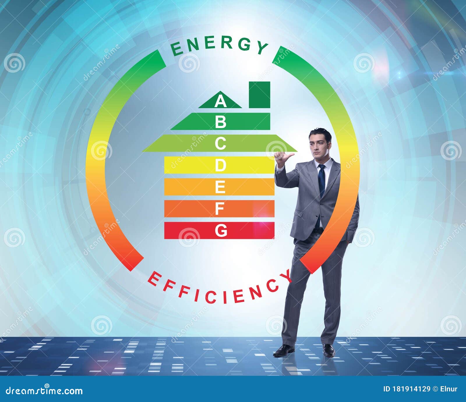 Businessman in Energy Efficiency Concept Stock Image - Image of ...