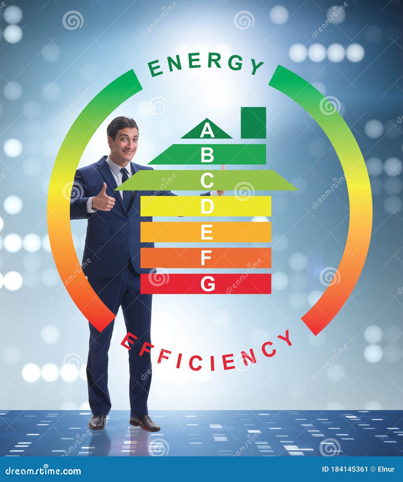 Businessman in Energy Efficiency Concept Stock Image - Image of ...
