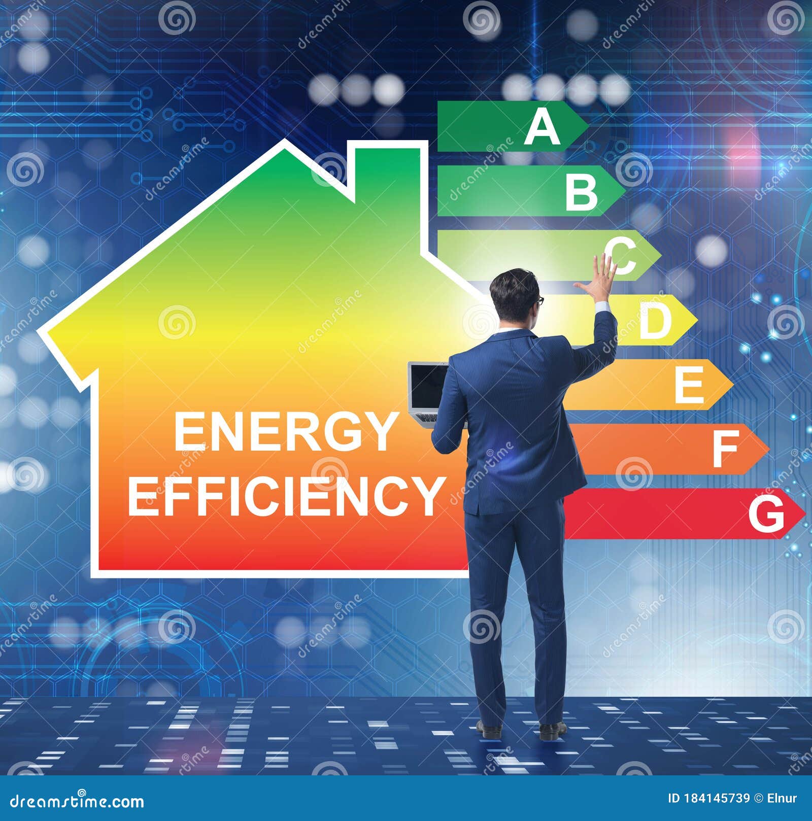 Businessman in Energy Efficiency Concept Stock Image - Image of ...