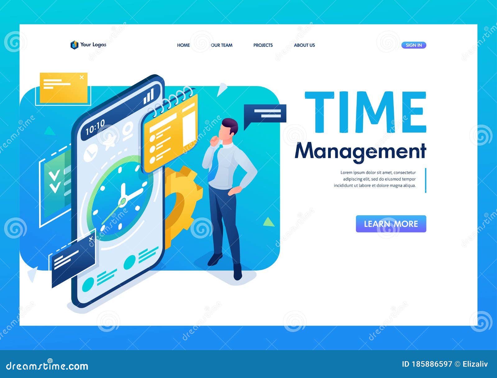 Businessman Engaged in Time Management Using the Application on the ...