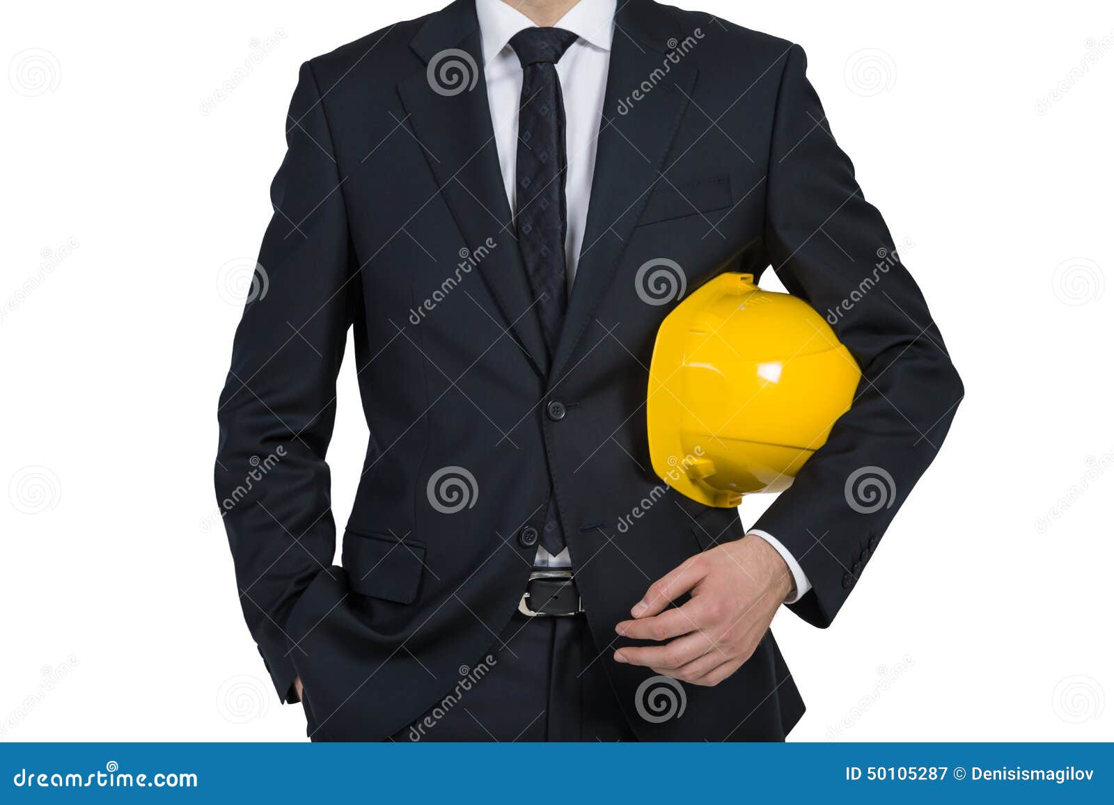 Businessman Engineer Holding Helmet Stock Image - Image of person ...