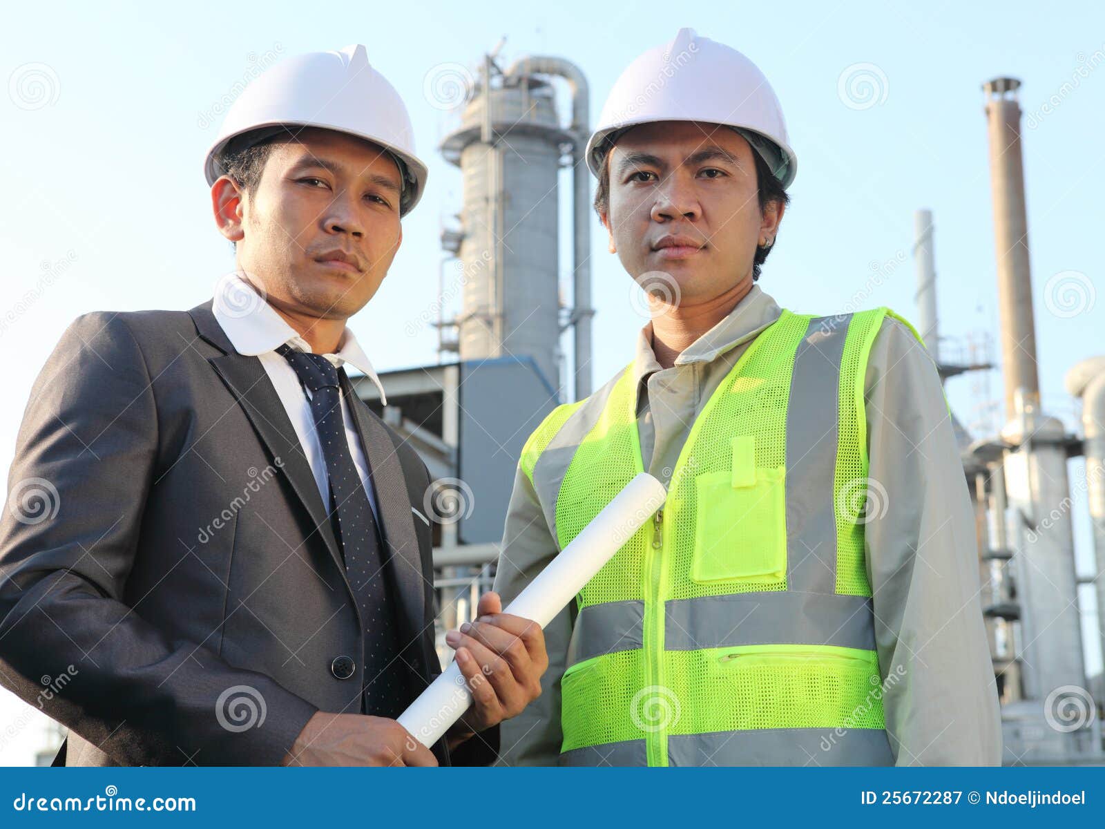 Businessman and Engineer Oil Refinery Stock Image - Image of chemical ...
