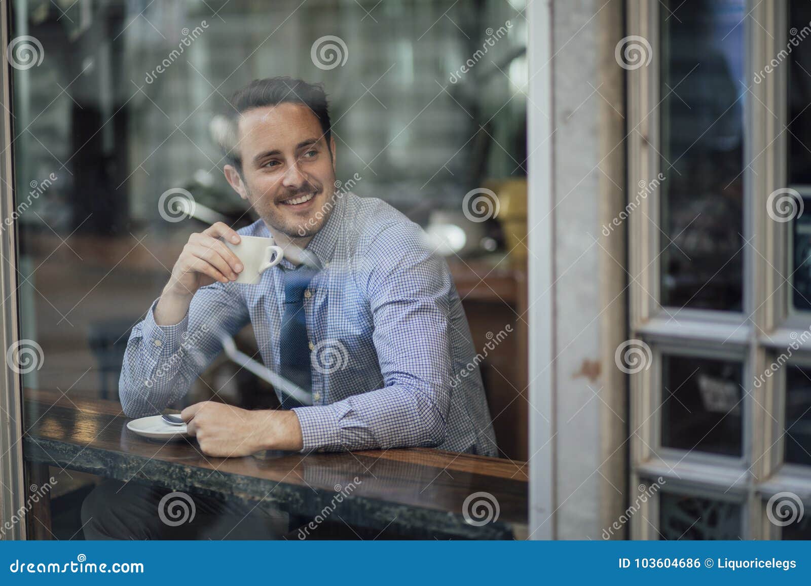 Businessman Enjoying a Coffee before Work Stock Photo - Image of ...