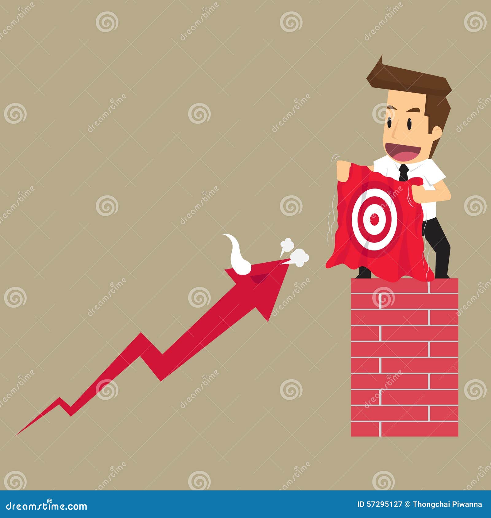Businessman Entice Arrow Bull Hit Targets Stock Vector - Illustration ...