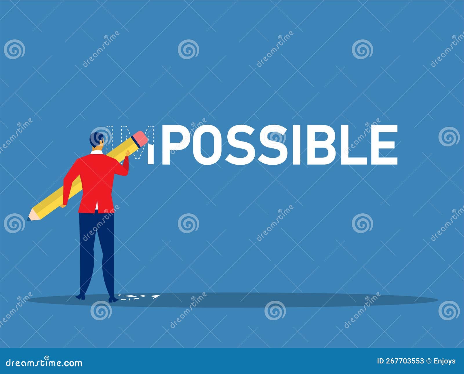 Businessman Erase Text Impossible To Possible, Positivity Think Stock ...
