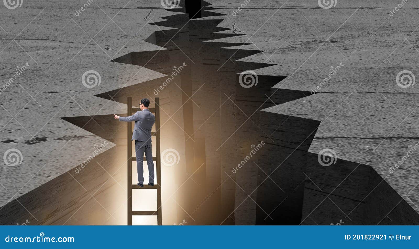 Businessman Escapeing Gap Ladder Stock Photos - Free & Royalty-Free ...