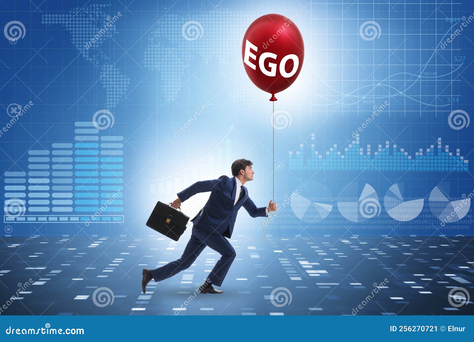 Businessman in Excessive Ego Concept Stock Image - Image of human ...