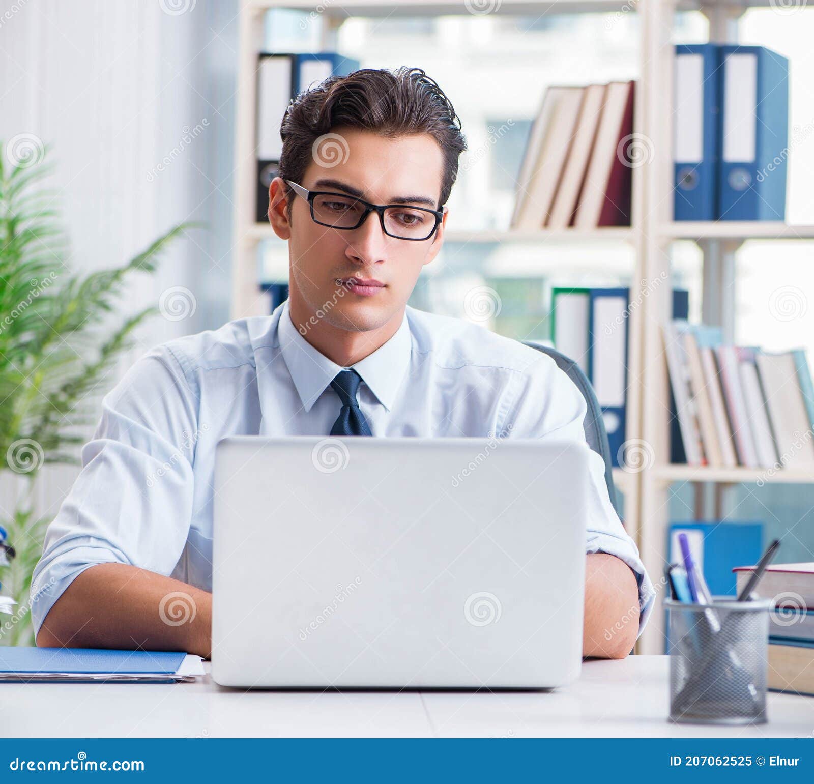 Businessman with Excessive Work Paperwork Working in Office Stock Image ...