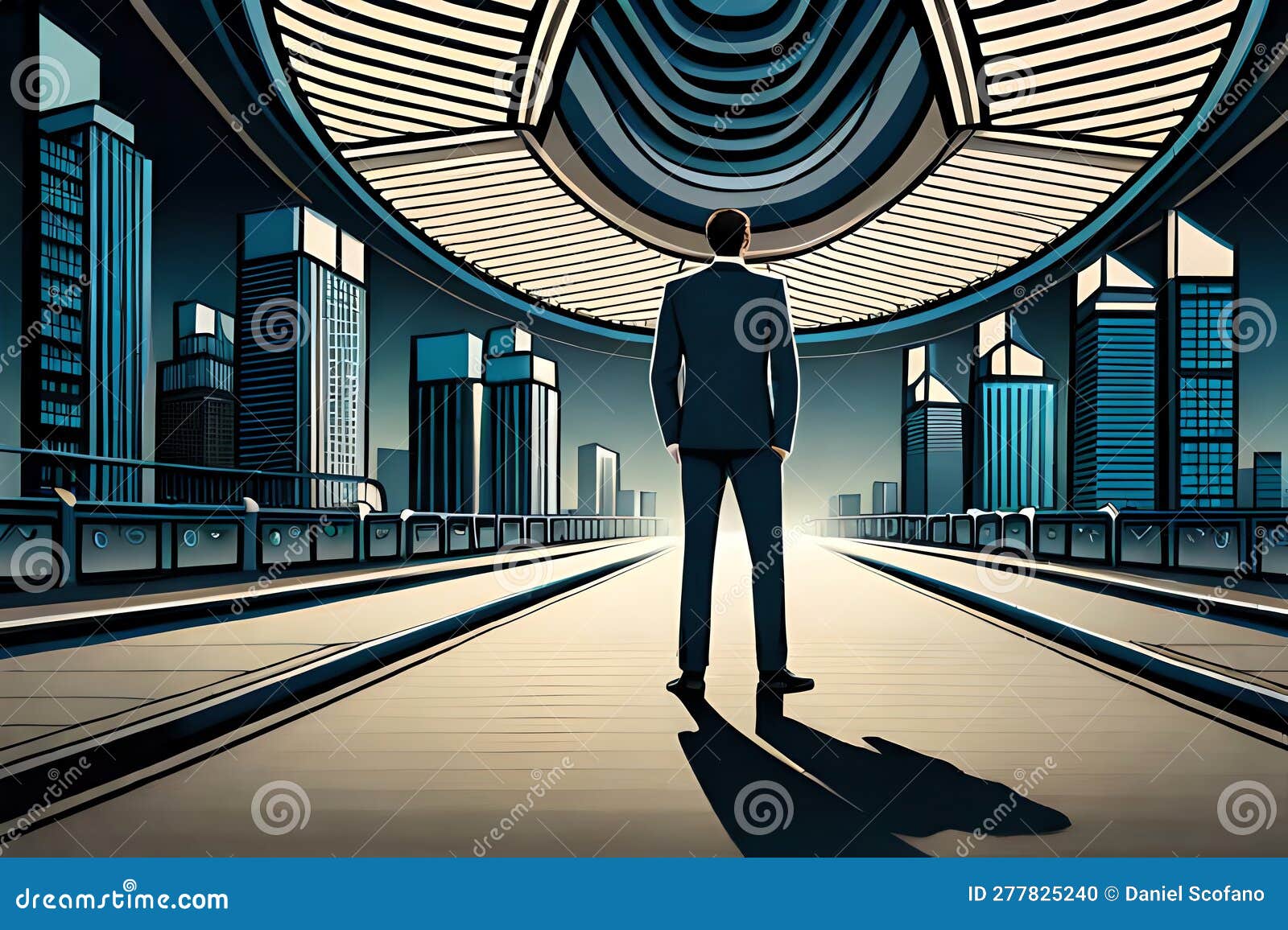 Businessman and Exchange. Technology Stock Illustration - Illustration ...