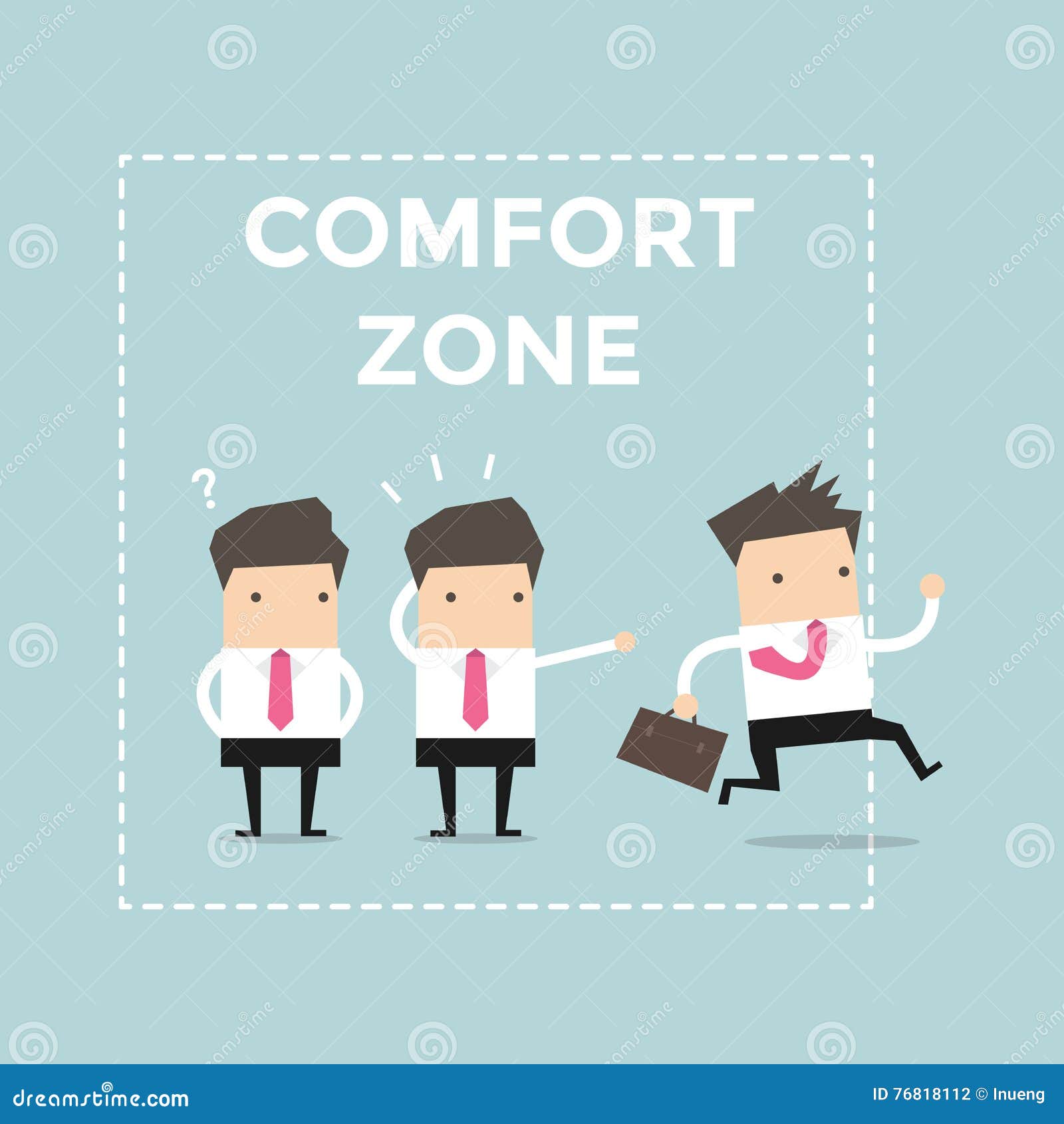 Businessman Exit from Comfort Zone. Stock Vector - Illustration of ...