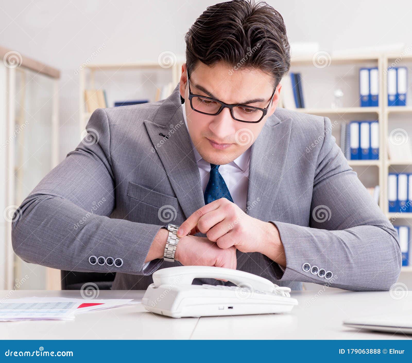 Businessman Expecting Important Call on Phone Stock Photo - Image of ...