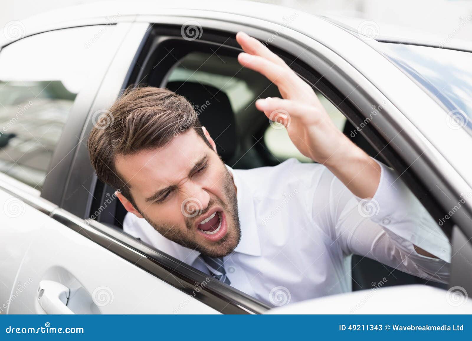 Businessman Experiencing Road Rage Stock Image - Image of angry, fury ...