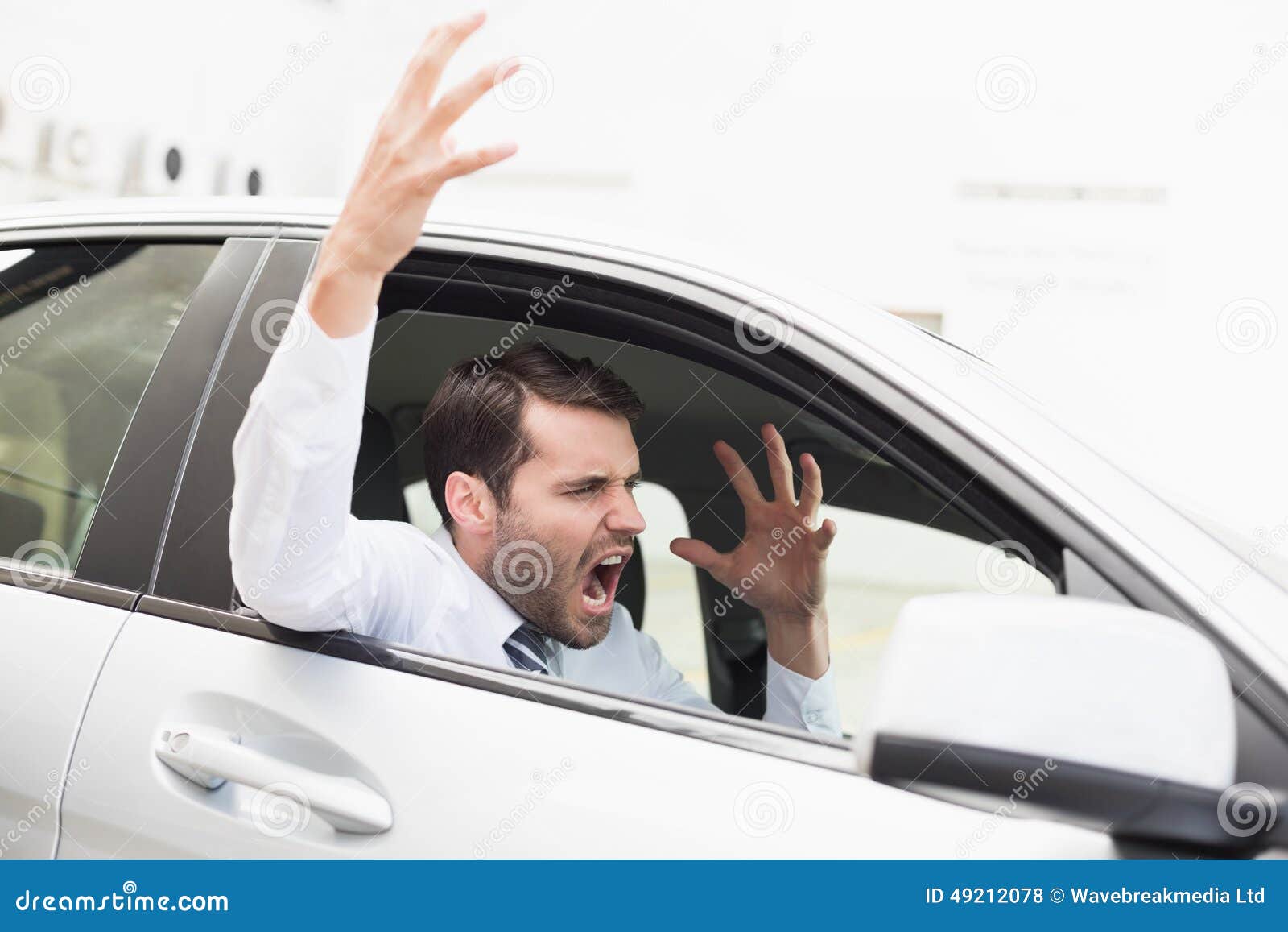 Businessman Experiencing Road Rage Stock Photo - Image of handsome ...
