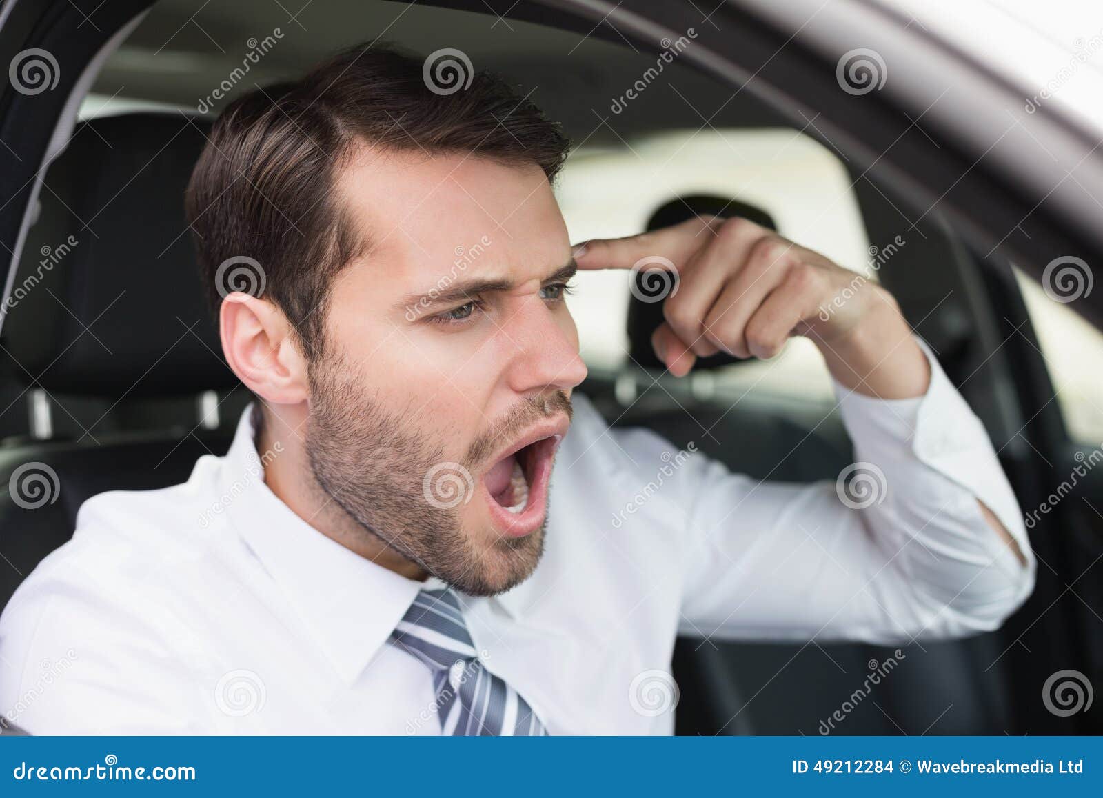 Businessman Experiencing Road Rage Stock Photo - Image of furious ...