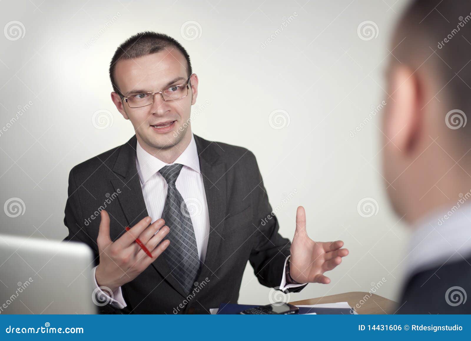 Businessman explaining stock photo. Image of friendship - 14431606