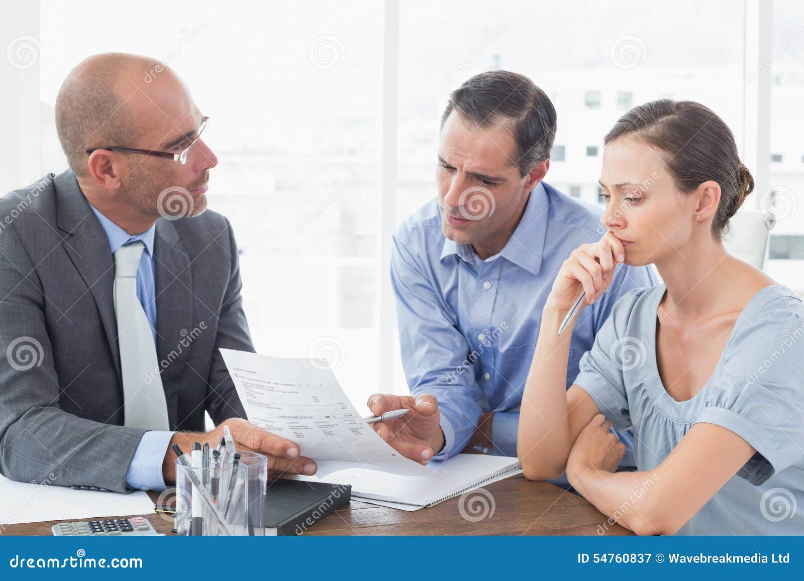 Businessman Explaining Contract To Business Partners Stock Image ...