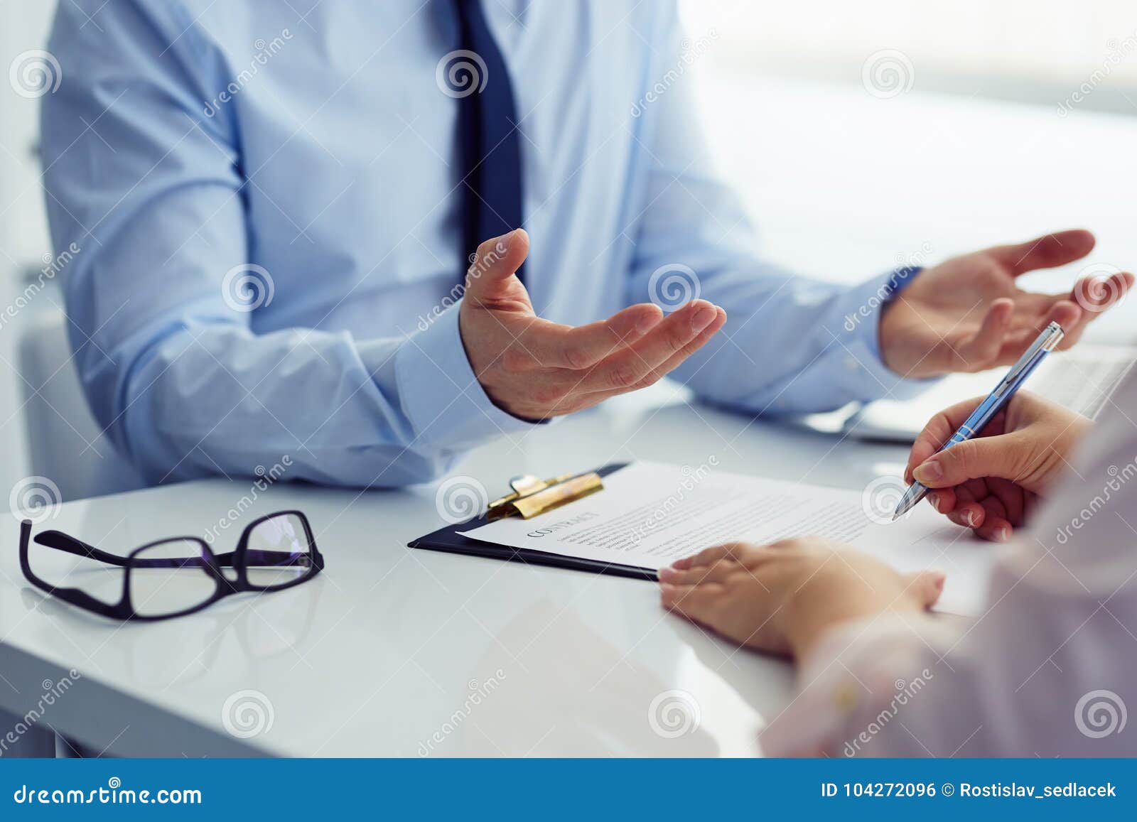 Businessman Explaining the Contract To the Client Stock Photo - Image ...