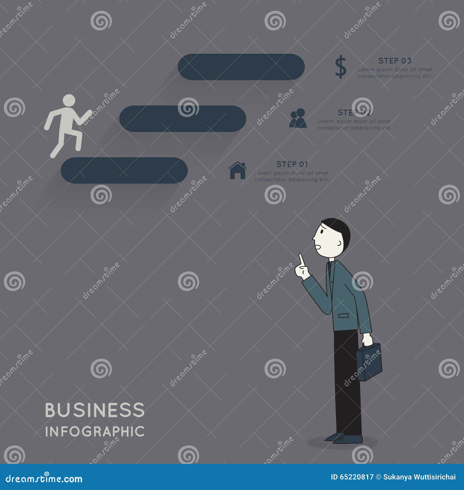 Businessman Explaining about Infographic Stock Vector - Illustration of ...