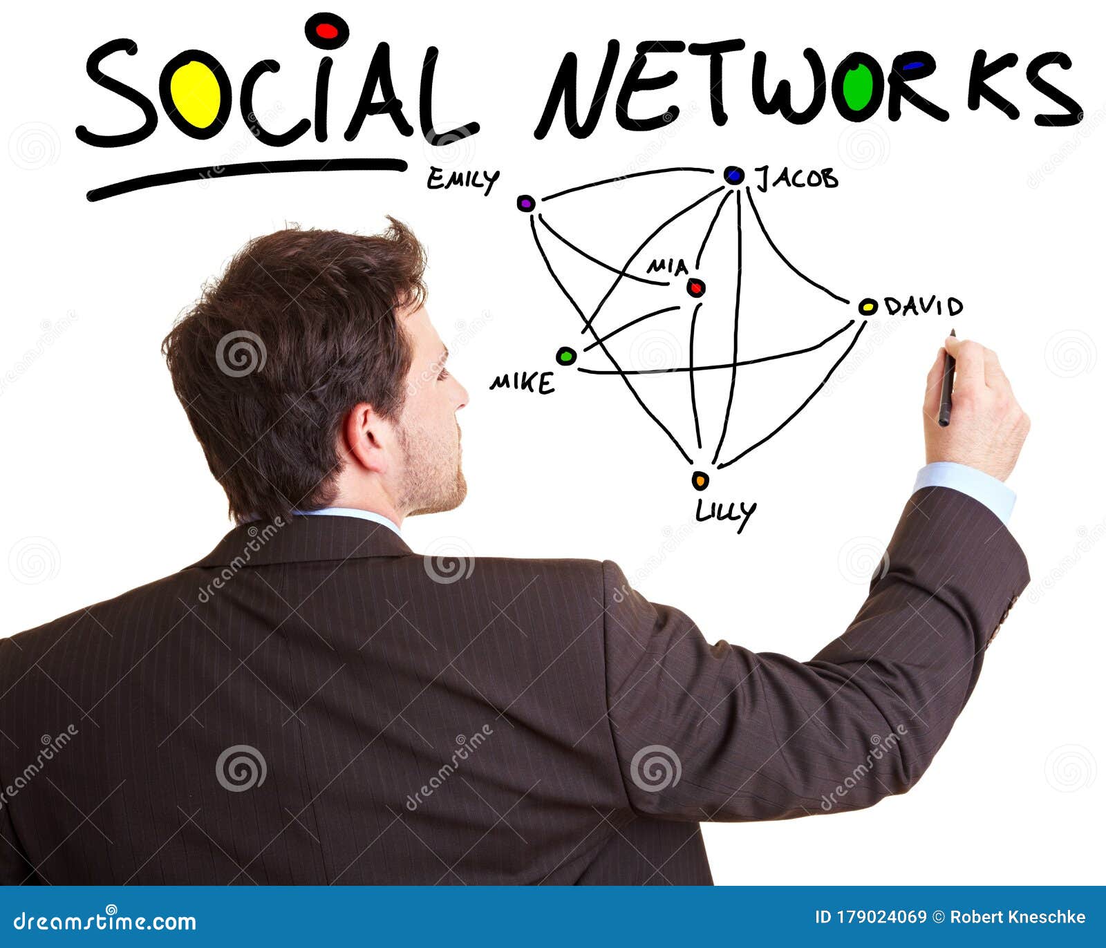 Businessman Explaining Social Network Relationships Stock Image - Image ...