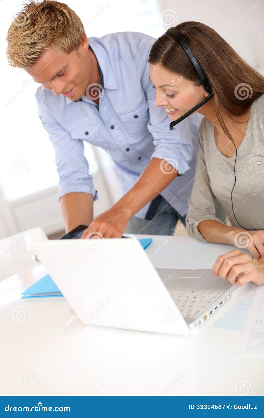 Businessman Explaining Something with a Digital Tablet Stock Image ...