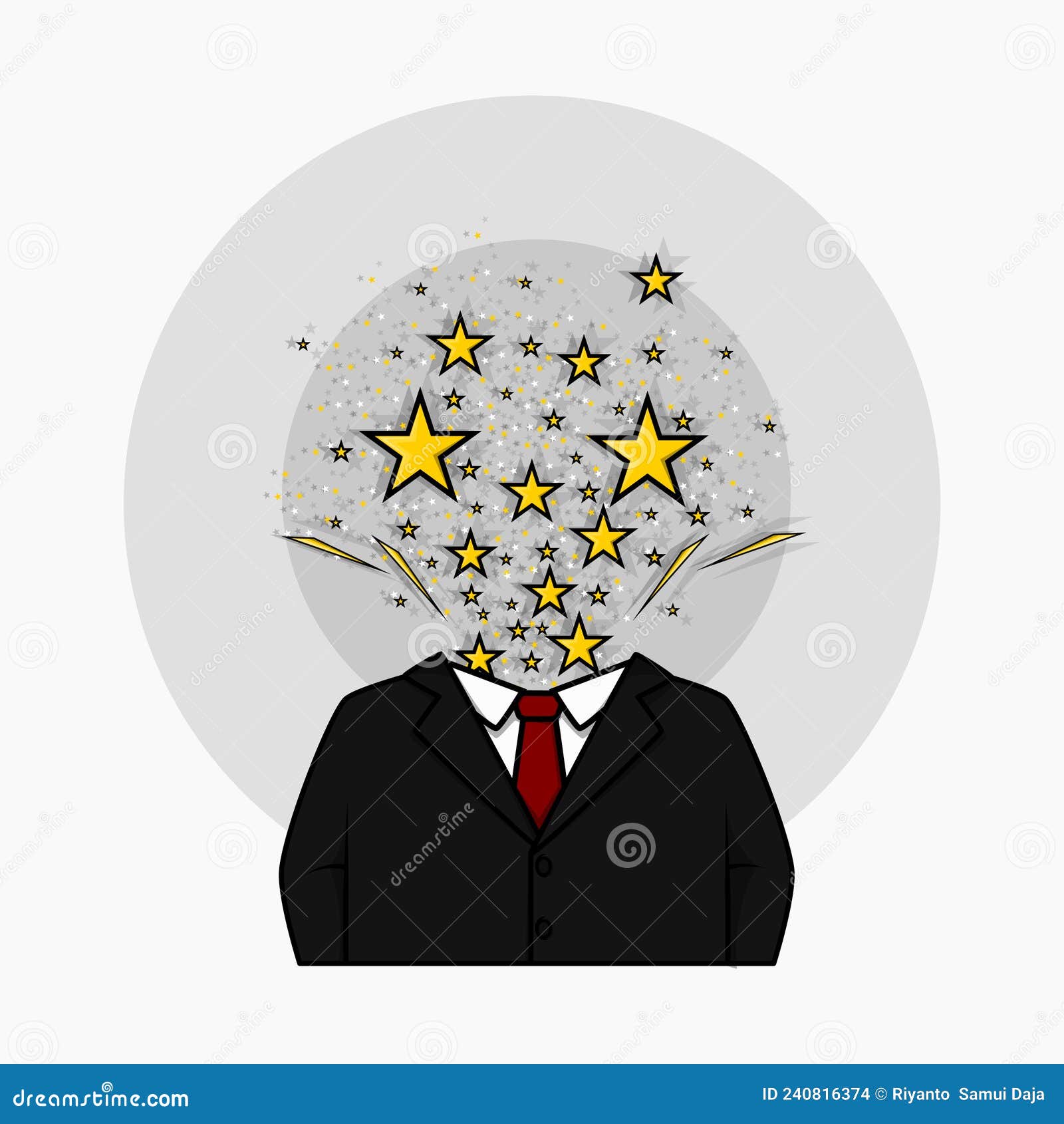 Businessman Exploding Stars Color Illustration Stock Vector ...