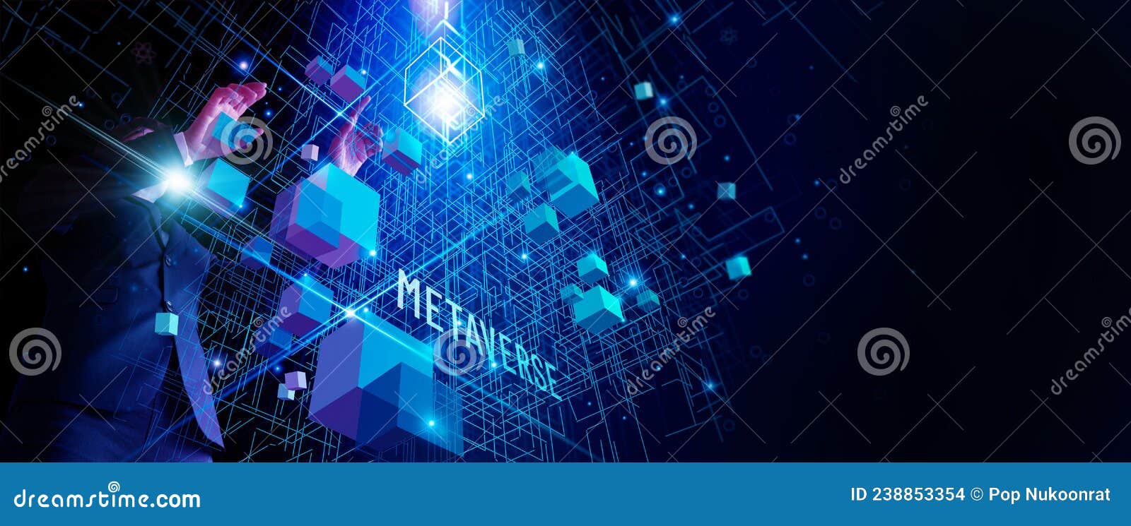 Businessman Explore Metaverse Technology with Blockchain Network ...