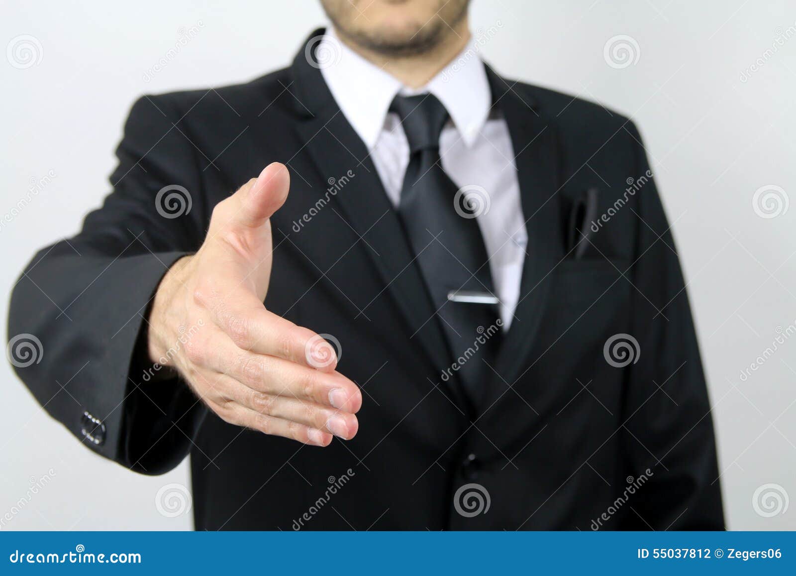 Businessman Extending His Hand Stock Photo - Image of shake, hand: 55037812