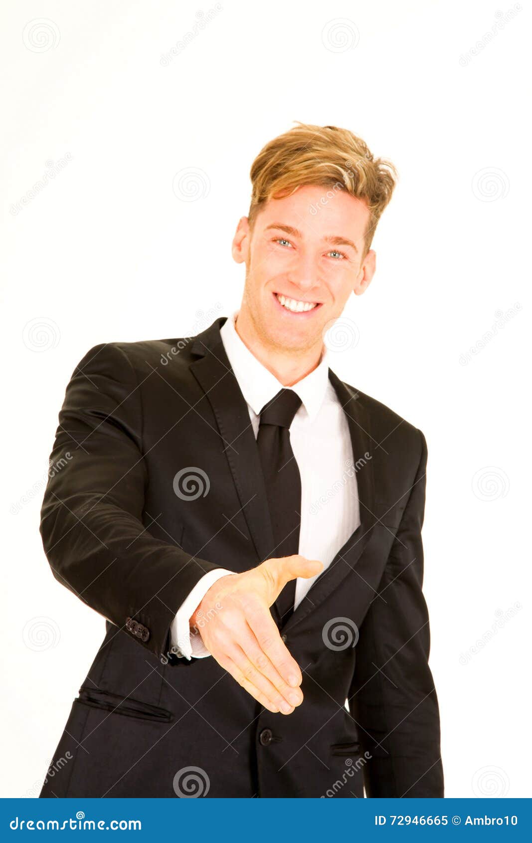 Businessman Extending His Hand Stock Image - Image of person, portrait ...