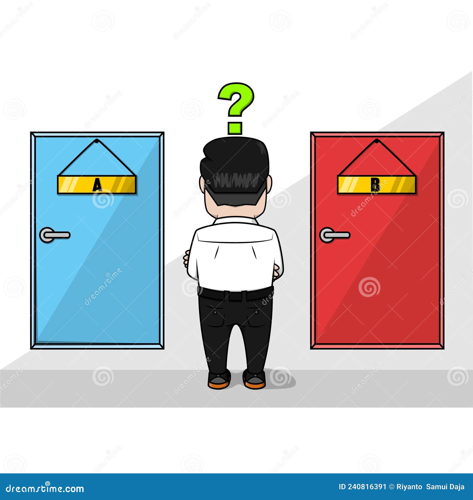 Businessman Facing Back Color Illustration Stock Vector - Illustration ...