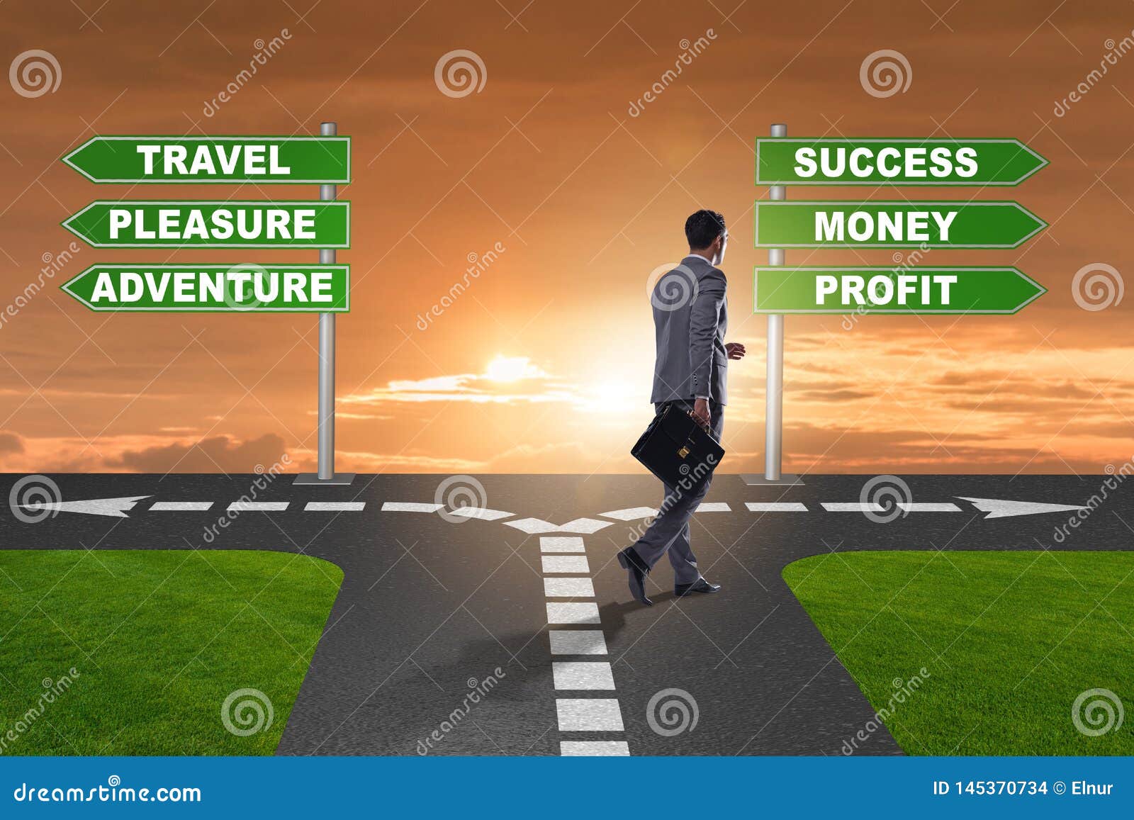 The Businessman Facing Hard Choice in Work Home Balance Stock Photo ...