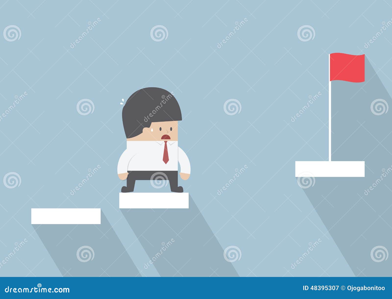 Businessman Facing with the Missing Step To Success Stock Vector ...
